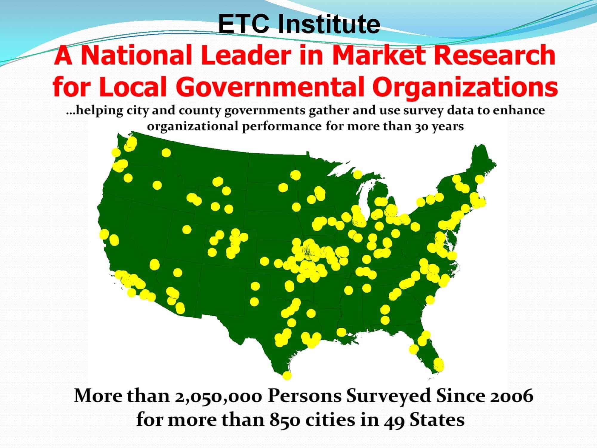ETC Institute a leading Survey Company in United States. 36 Years ...